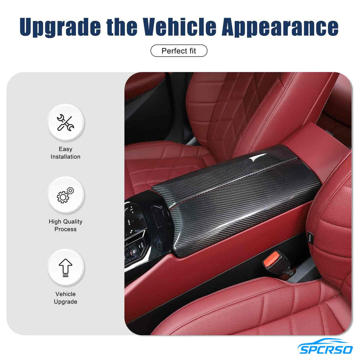 SPCRSO Carbon Fiber Armrest Box Cover Trim for BMW 5 Series G60 2024 ...
