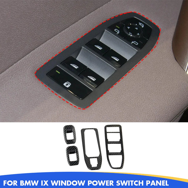 SPCRSO Carbon Fiber Style Window Switch Trim for BMW iX 2022–2026